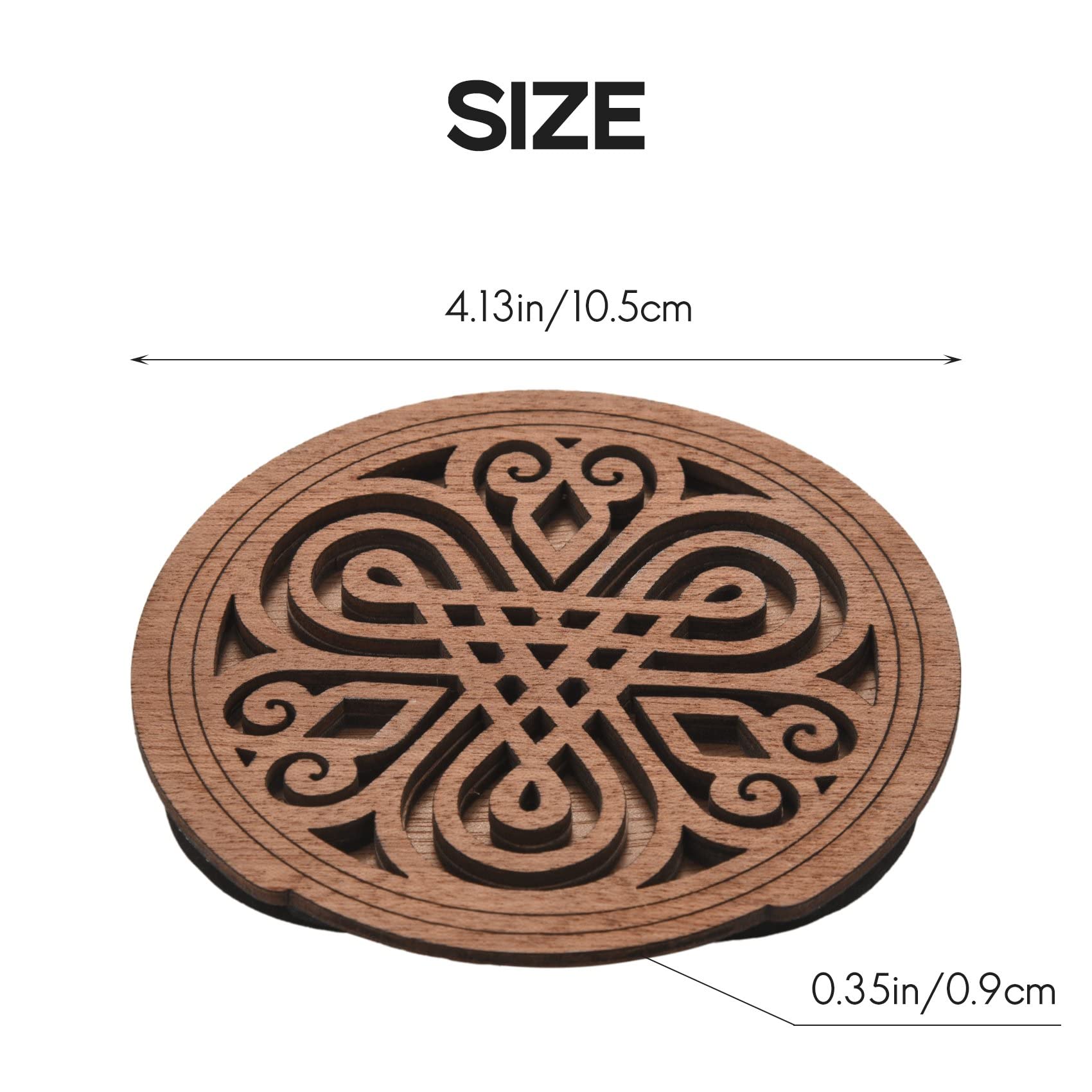 Popidome Guitar Wooden Soundhole Sound Hole Cover Block Feedback Buffer Mahogany Wood for EQ Acoustic Folk Guitars 7#