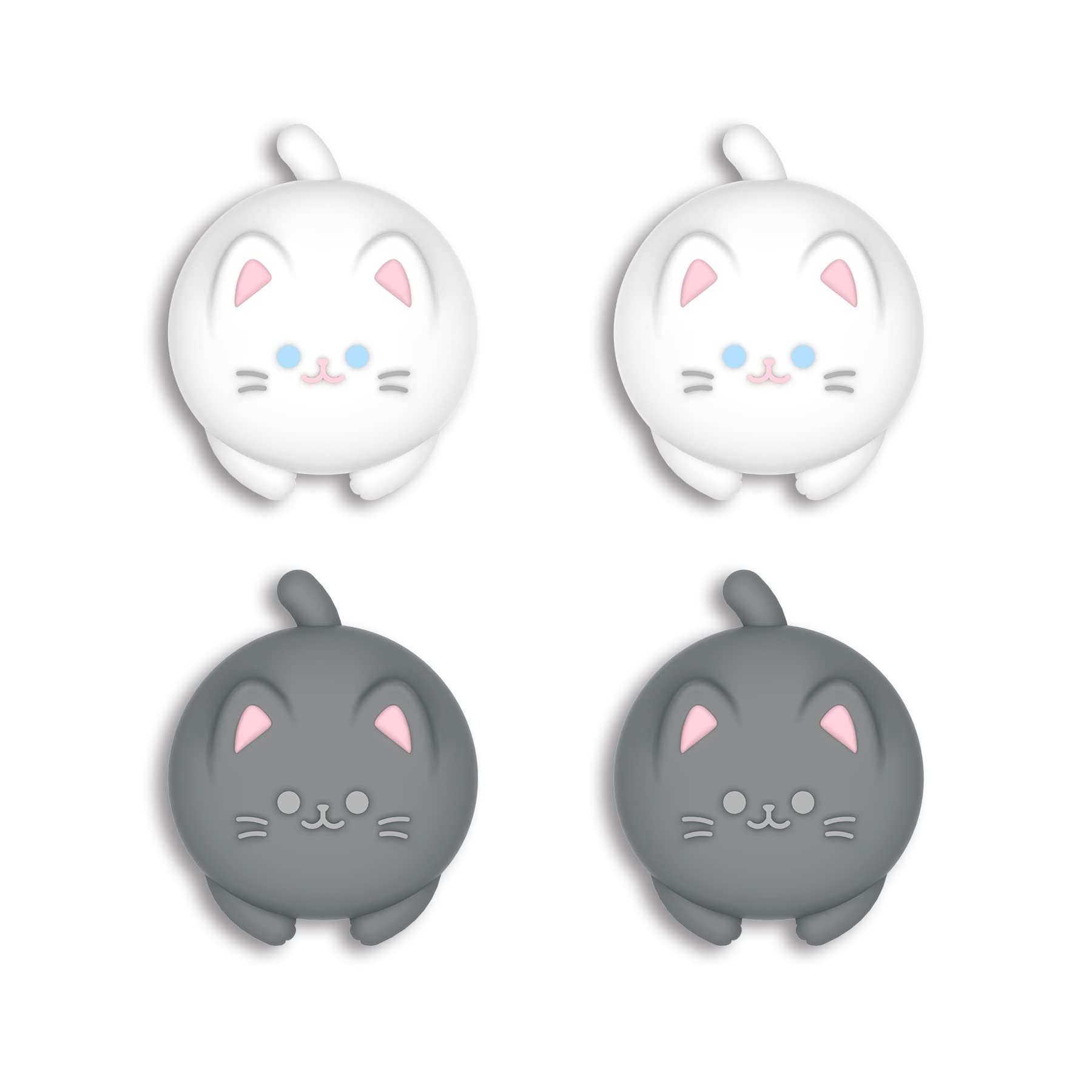 PlayVital Joystick Caps for Nintendo Switch, Thumbstick Caps for Switch Lite, Analog Cover for Switch OLED Joycon Thumb Grip Caps for Switch & Switch Lite & Switch OLED - Cutie Kitty