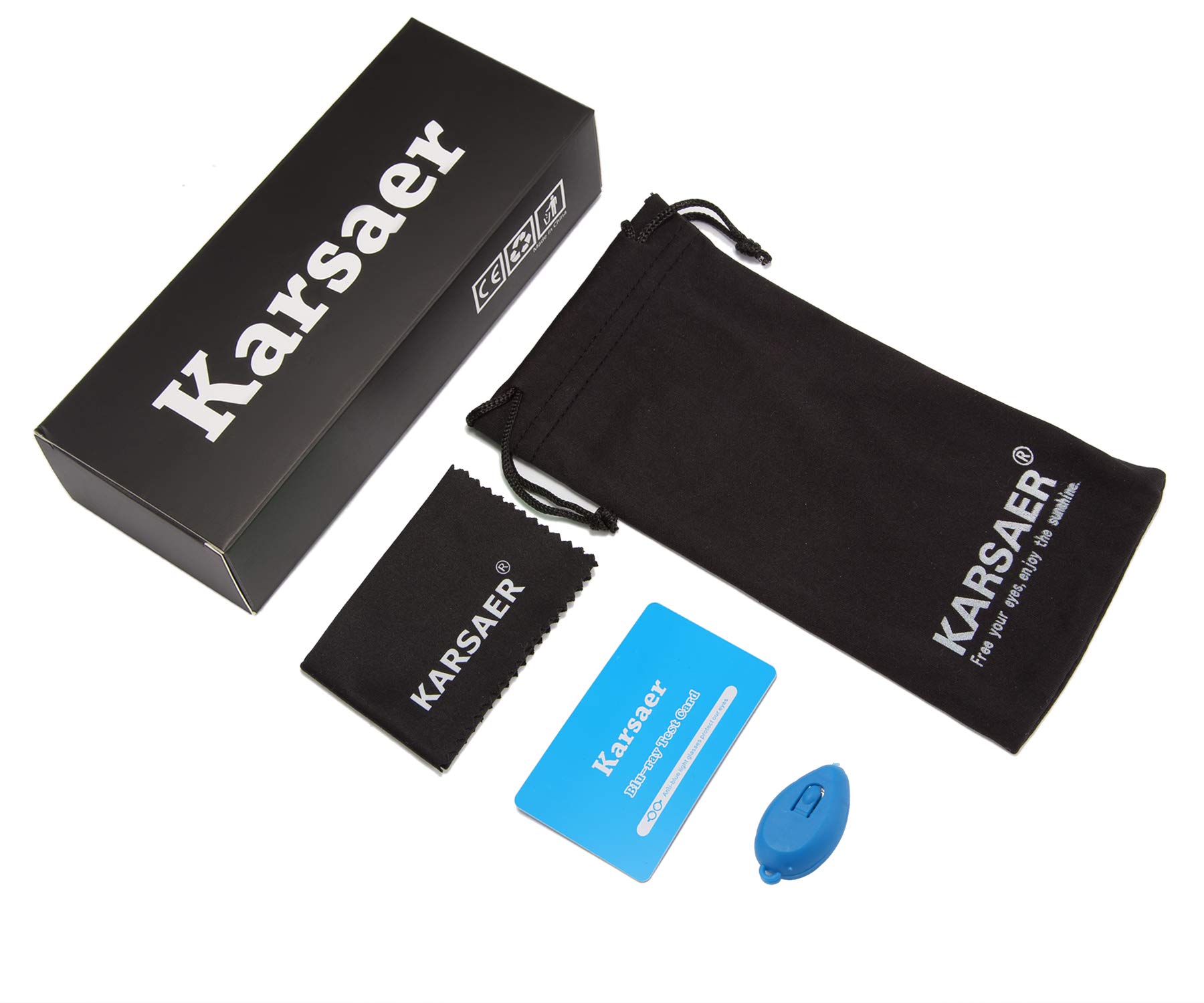 Karsaer Blue Light Blocking Glasses Women Men Anti Eyestrain Computer Eyeglasses Large Square TR90 Frame