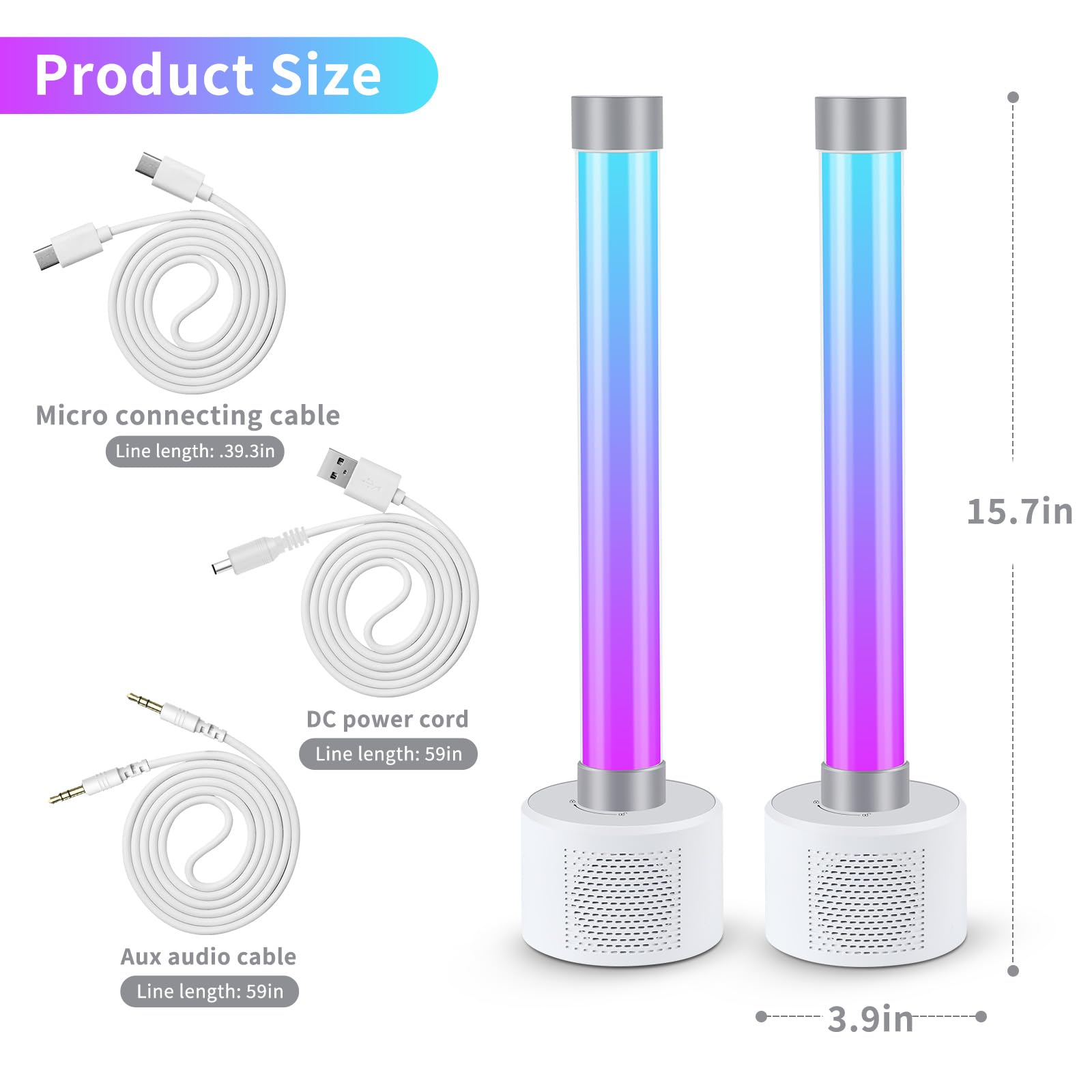 Junbig Led Bluetooth Speaker, Light Up Bluetooth Speaker, Portable Bluetooth Speaker with Lights, Color Changing Speaker with Playing Music, Suitable for Desktop Computers, laptops