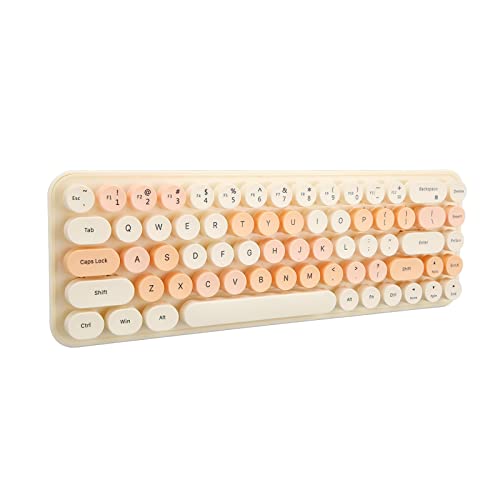 USB Keyboard Mouse, Gaming Keyboard Mouse Low Consumption 3 DPI 2.4G Wireless 68 for Office (Tawny Mixed Color)