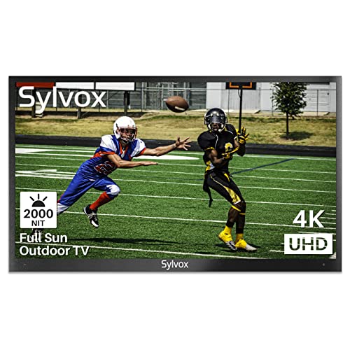 SYLVOX 55'' Full Sun Outdoor TV Waterproof 4K Television, 2000nits All Metal Corrosion Resistant, with Wireless Connection & Wi-Fi, for Outdoor All Area, Pool Series OT55A1KAGE 2023