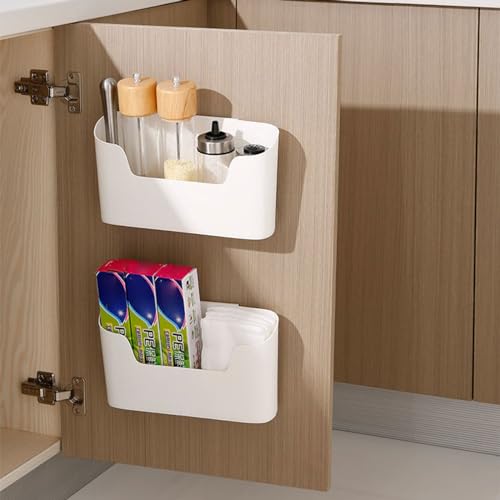 TwhqxjCN Set of 2 Refrigerator Side Shelf Multi Purpose Cabinet Door Storage Rack Space Saving Kitchen Fridge Organizers Box