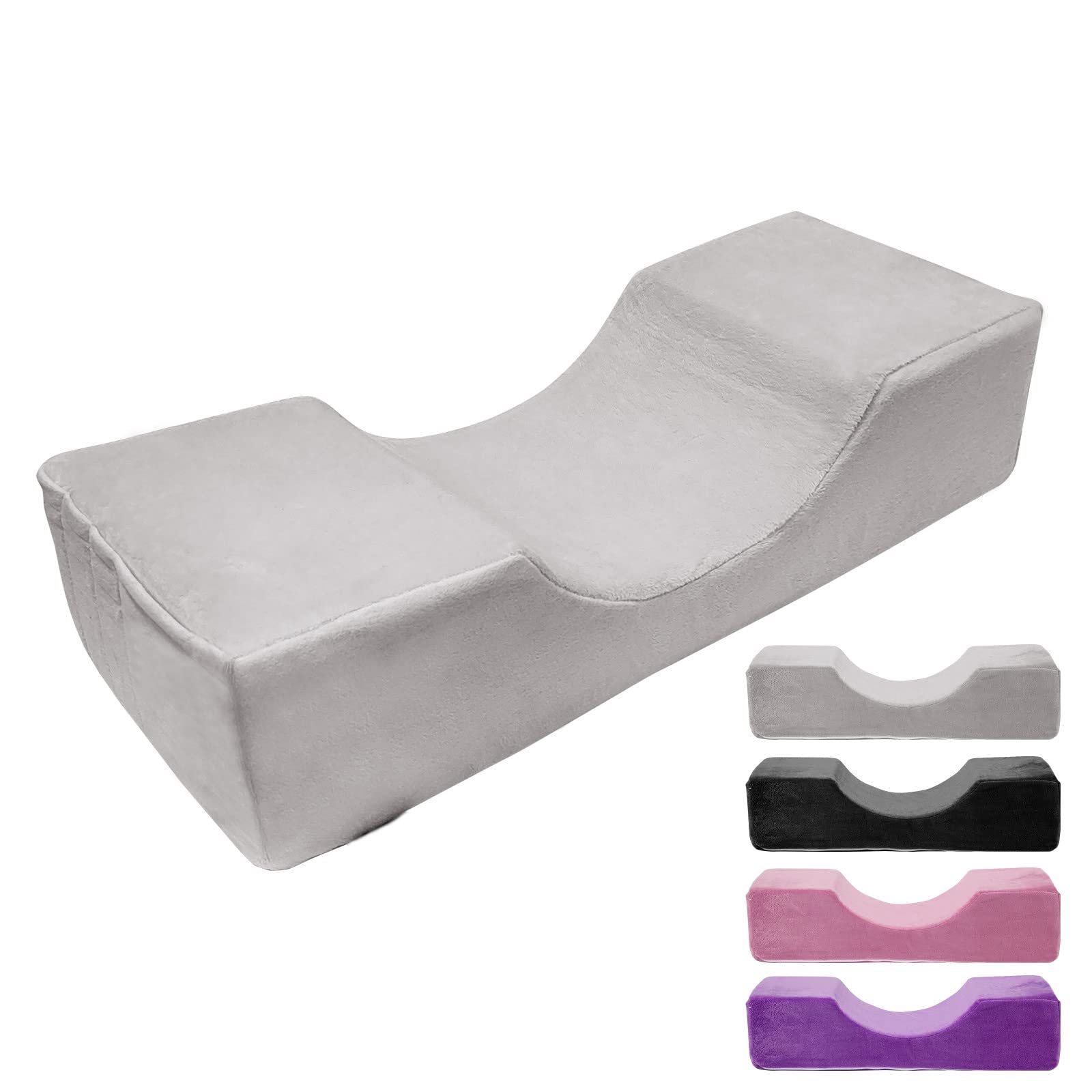 SAILFIN Lash Pillow for Lash Extensions, Eyelash Extension Pillow, Lash Bed Pillow, Memory Foam Lash Neck Pillow for Lash Extensions (Gray)