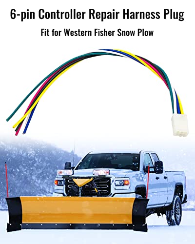 NTSUMI 27070 6 pin Control Harness Repair Fit for Western Fisher Snow Plow, Controller Repair Wiring Harness Plug