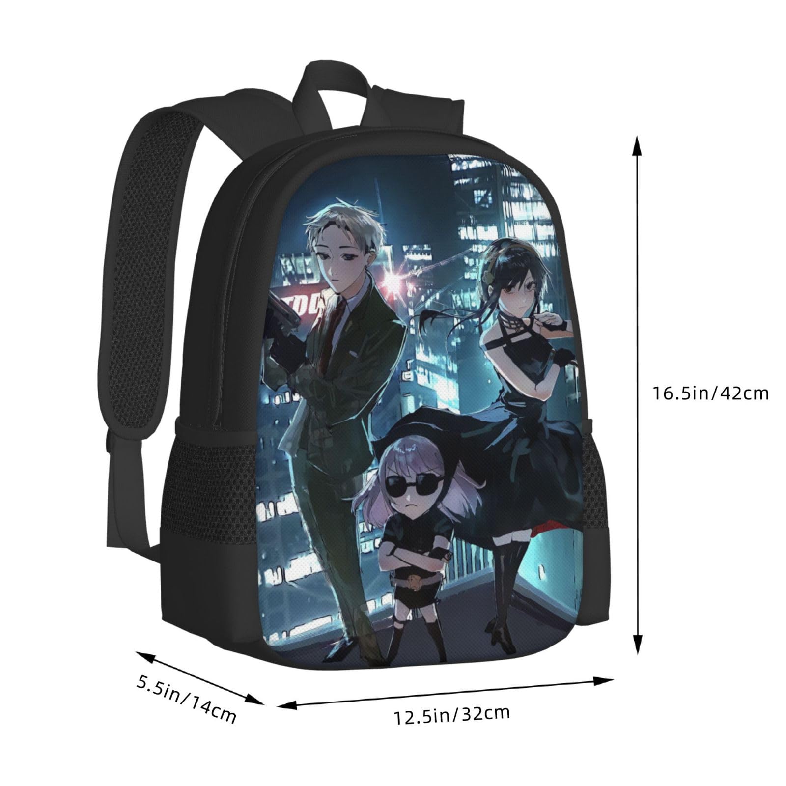 MAPH S-PY Cartoon Family Backpack Fashion 3D Printed Classical Travel Bags Big Capacity Lightweight Laptop Backpacks Anime Daypack Adjustable Straps Bag For Men Women
