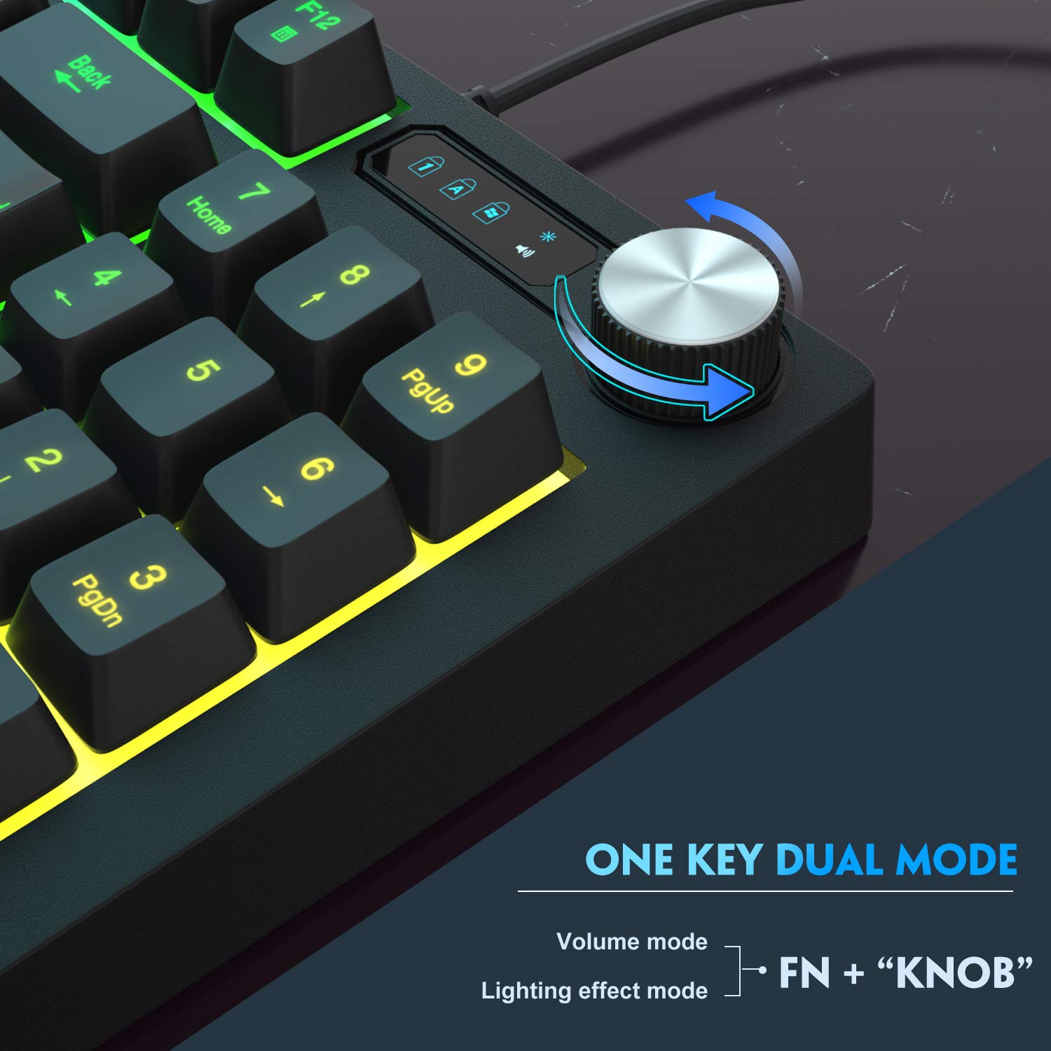 MageGee GT698 TKL Gaming Keyboard, 89 Keys RGB Rainbow Backlit Computer Keyboard, Anti-Ghosting USB Wired Gaming Keyboard for Windows Gaming PC Laptop