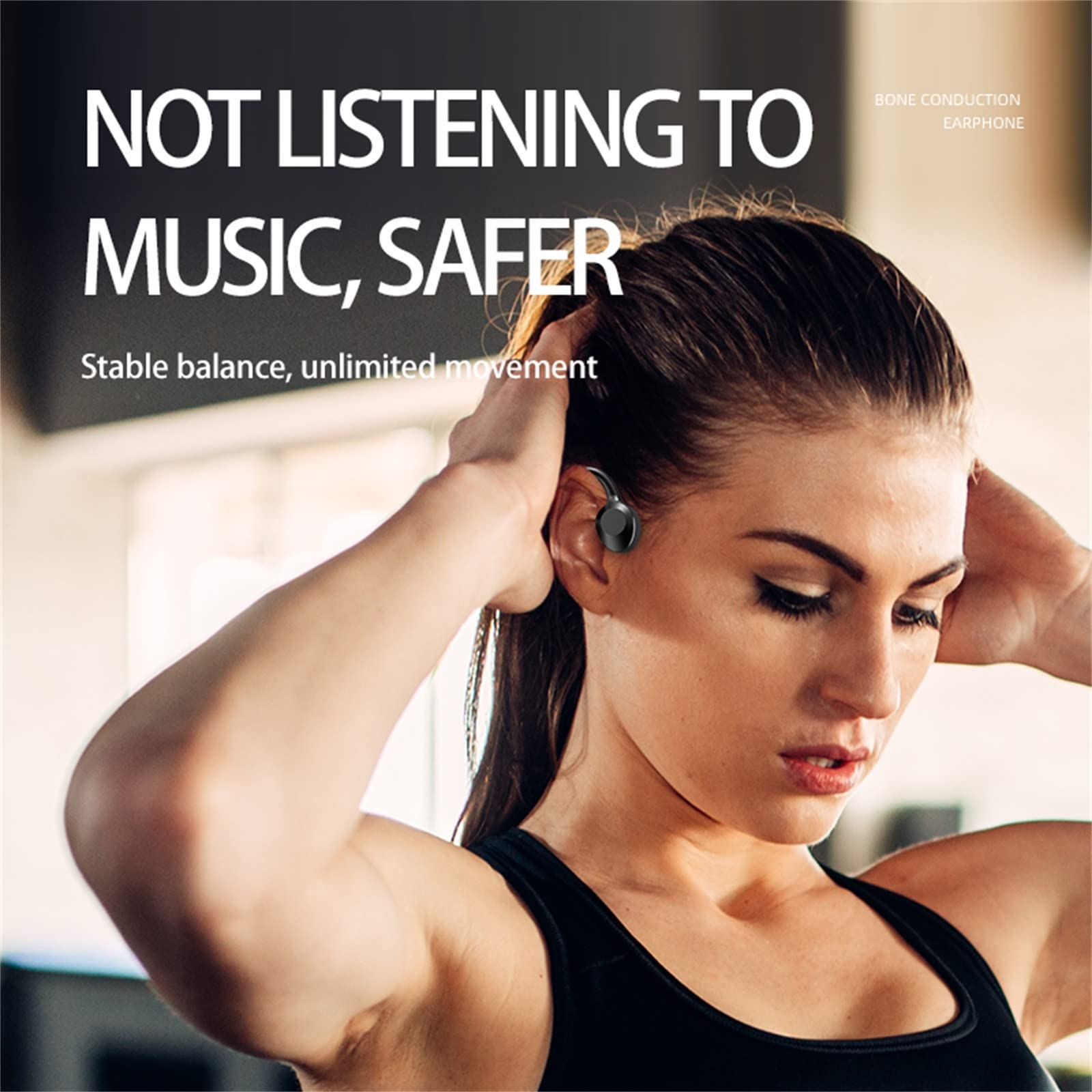 Usbinx Open-Ear Bluetooth Bone Conduction Sport Headphone, Fashion Sweat Resistant Wireless Sturdy Earphones Earbuds Headset for Workouts & Running with Deep Base, Birthday Present