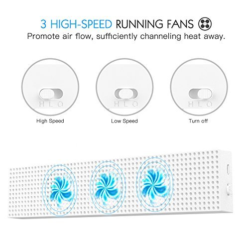 MoKo Accessories Kit for Xbox One S, 1 Pack Xbox One S Cooling Fan (White) and 1 Pack Mini Green Backlight Keyboard for Xbox One S Controller (White)