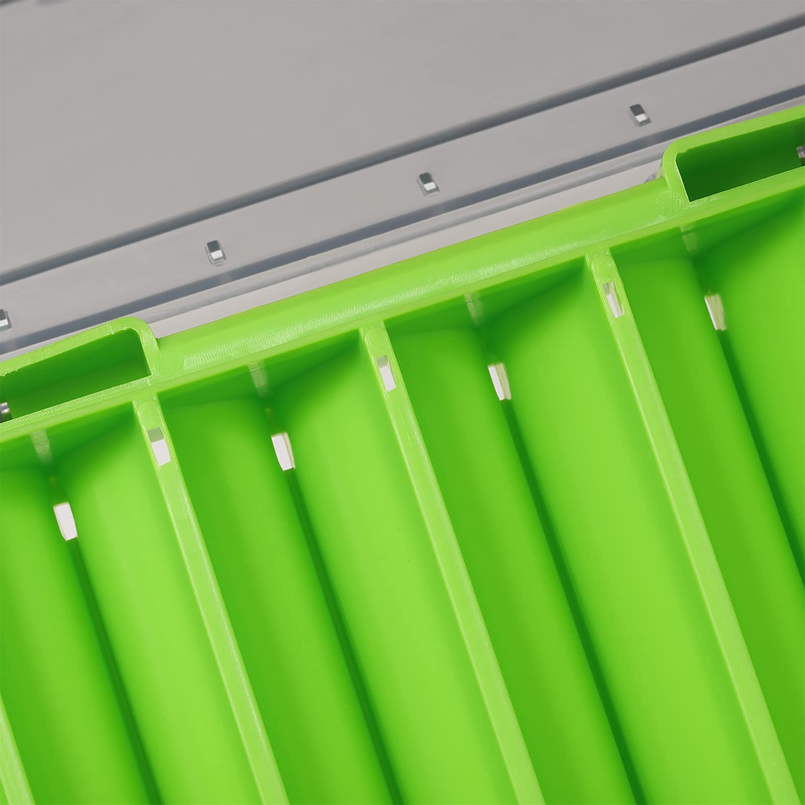 PATIKIL Fishing Lure Storage Box 2 Pack Plastic Two Sided Fish Tackle Container Organizer, Green