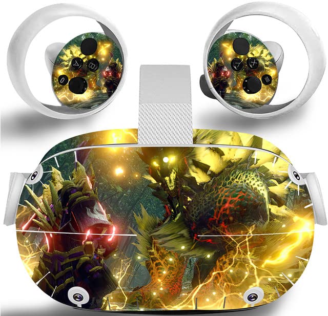 Monster Game Oculus Quest 2 VR Headset and Controller Sticker, Vinyl Decal Skin for VR Headset and Controller, Virtual Reality Protective Accessories