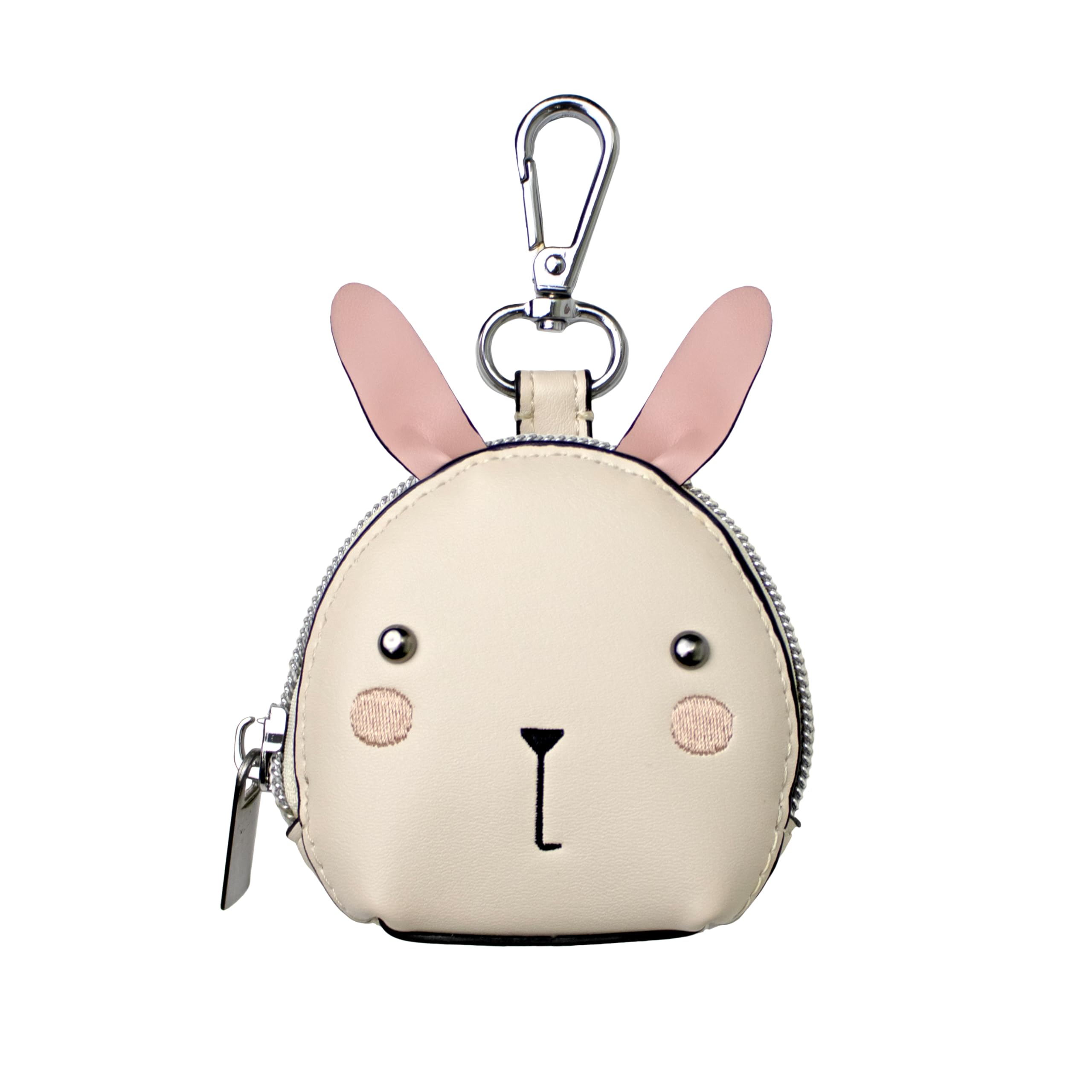 TWELVElittle Rabbit Pouch, Pacifier Holder for Diaper Bags. Vegan Leather Pouch Charm. Easily Clips on to a Diaper Bag