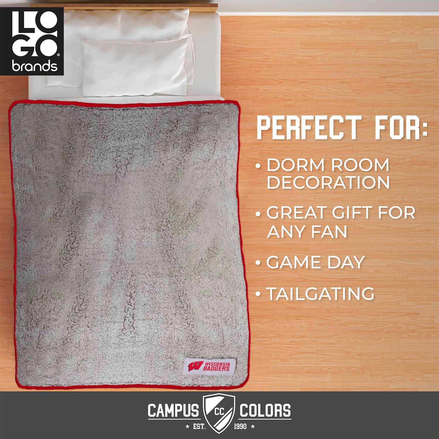 Logo Frosty Fleece 60 X 50 Blanket (Wisconsin Badgers - Multicolor)