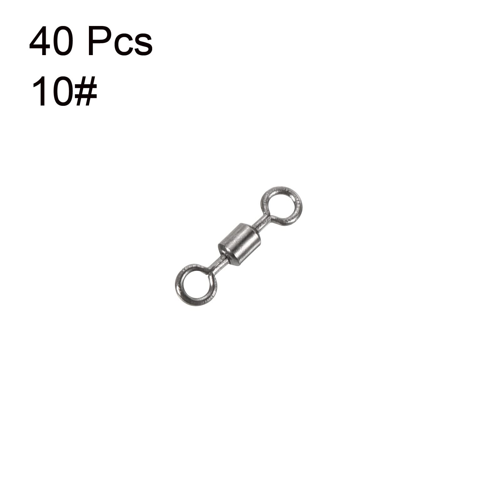 PATIKIL Fishing Barrel Swivels, 40 Pack 88LBS Copper Rolling Hook Line Connector Terminal Tackle for Saltwater Freshwater Fishing, Black