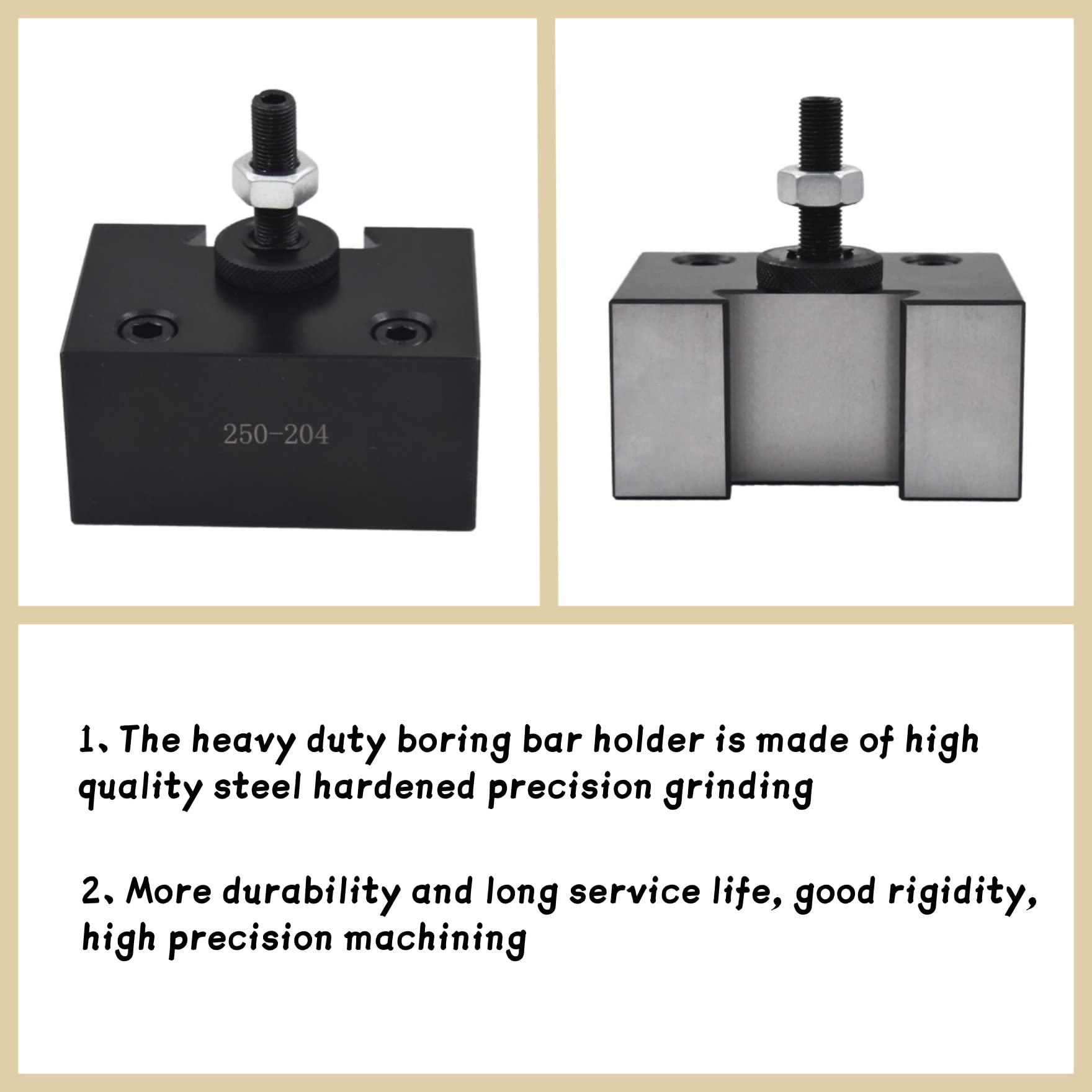 waltyotur BXA 250-204 Heavy Duty Boring Bar Holder, Quick Change Heavy Duty Boring Bar Tool Post Holder for CNC Lathe