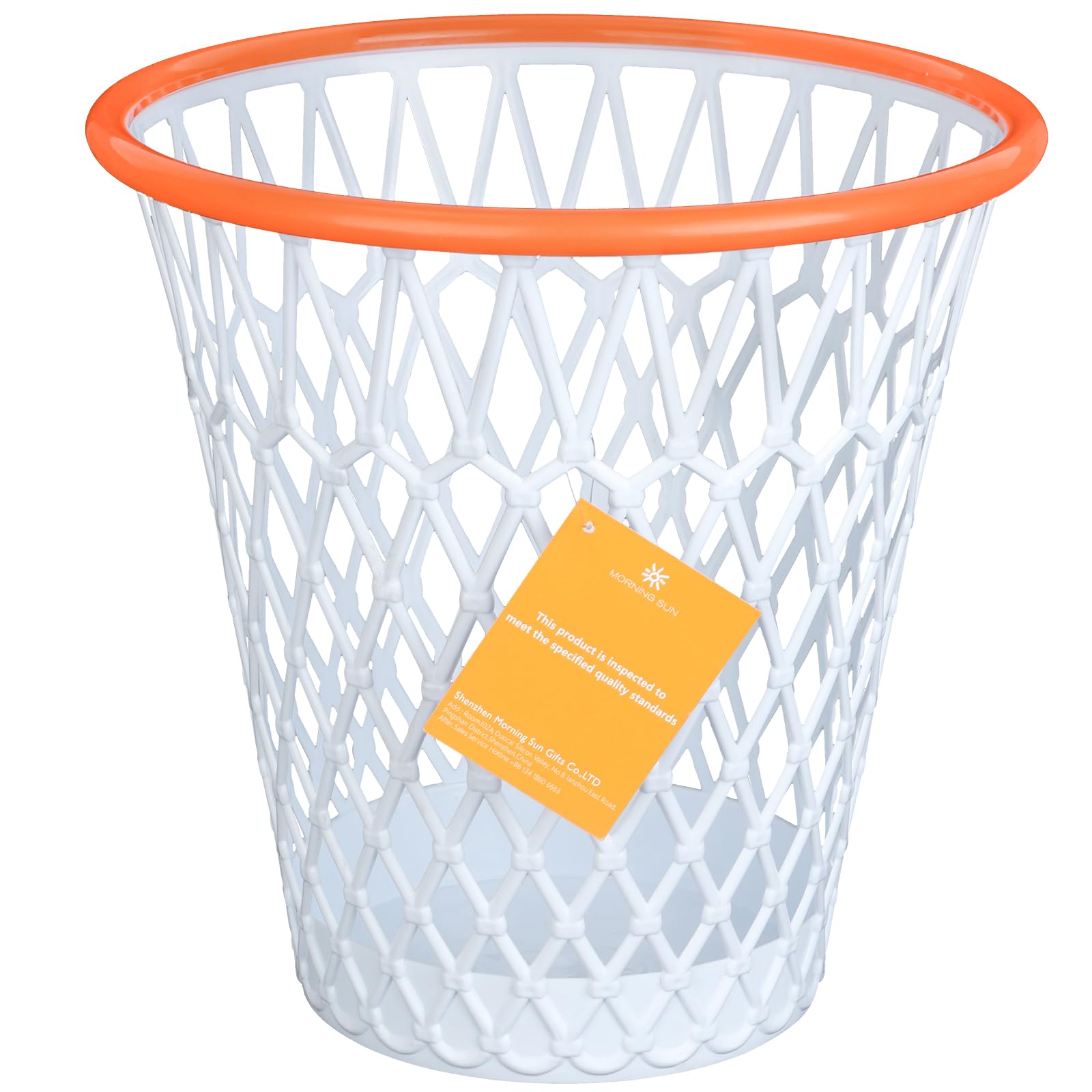 Trash Can,Basketball Trash Can,4.5 Gallon Garbage Can for Basketball Party, Basketball Hoop Style,Basketball Net Waste Basket,Size11"x11"x12"for Basketball Room,Basketball gift,Coffee Shop,Gym.
