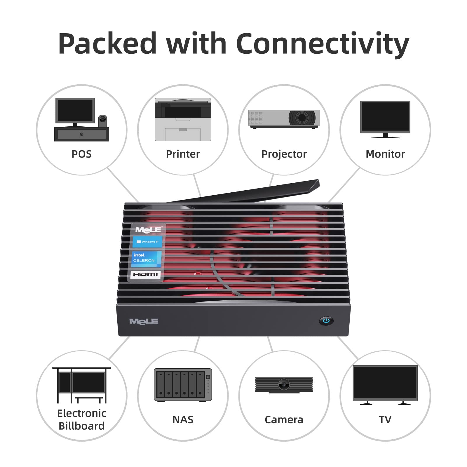 MeLE PCG35 Fanless Mini PC Windows 11 Pro J4125 8GB 128GB Small Desktop Micro Computers Dual HDMI, VGA Three Screen Support Gigabit Ethernet WiFi PXE Auto Powe on Work on Industrial IOT Business
