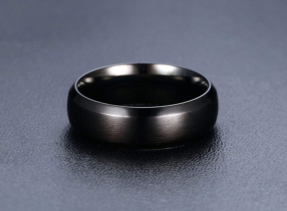 MZZJ Personalized Inside Her Weirdo & His Crazy Couple Ring Set 6MM Brushed Finish Stainless Steel Bevel Edges Engagement Ring Wedding Band,Birthday Gift for Boyfriend Girlfriend