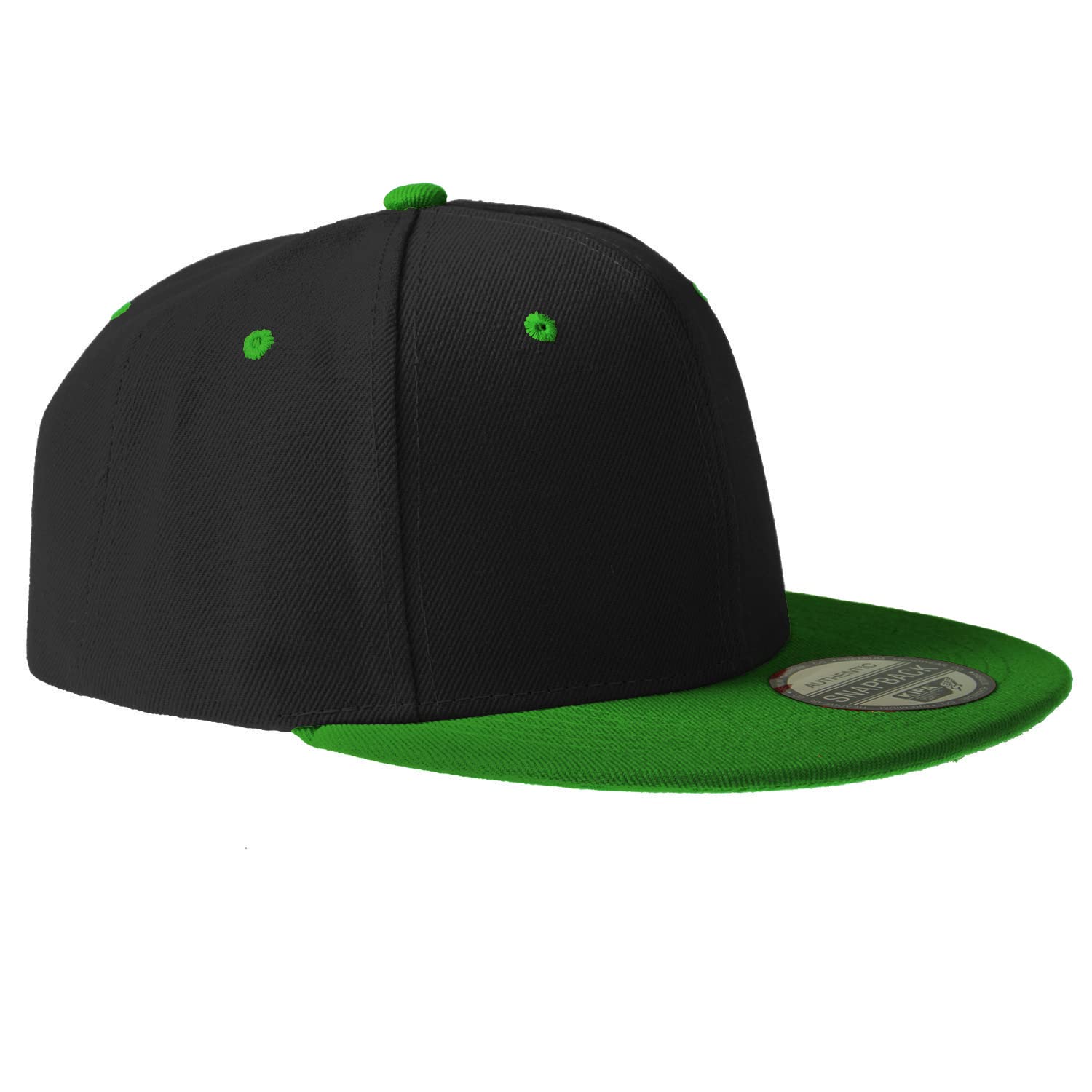 PLAIN GEAR Classic Flat Bill Hats for Men & Women Snapback Brim Hat - Blank Snap Back Two-Tone Color with Snap Closure (CAMO/Black)