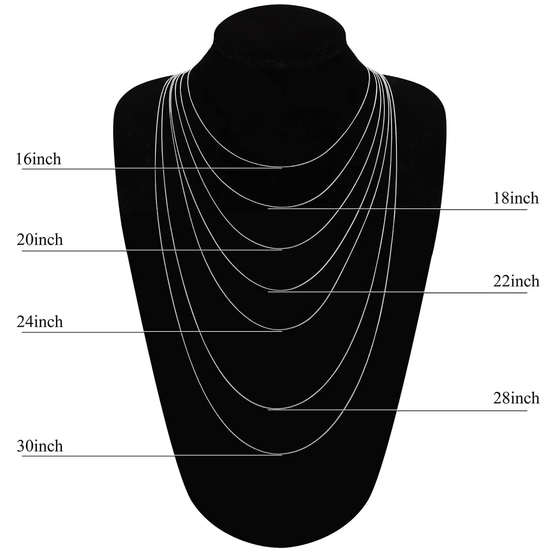 LOLIAS 2 Pcs Stainless Steel 1mm Round Snake Chain Box Chain Necklace Super Thin & Strong,18 Inch