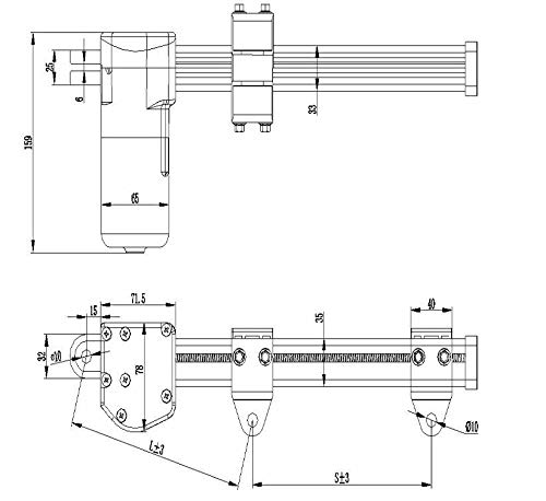 Mulin Power Recliner Motor Replacement with Cord Model ML8-175 ML8-175A Linear Actuator for Sofa Lift Chair Couch Massage Seat Bed Same as ML18-033 & ML18-026