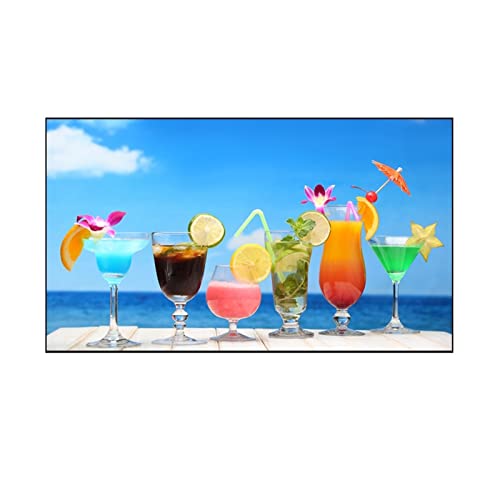 Projector Screen Ambient Light Rejecting Projection Screen 80" 1cm Bezel Frame Specialize for Projectors On Any Venues for Any Entertainment