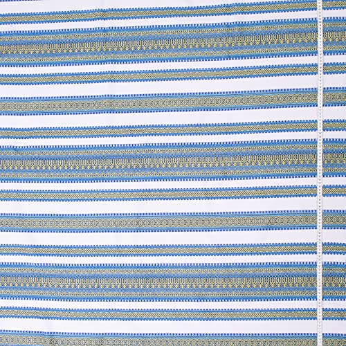 Rushnichok Tablecloth Decorative Ukrainian Ornament Country White Blue Yellow Trident 150x100 cm / 59" Wx40 L