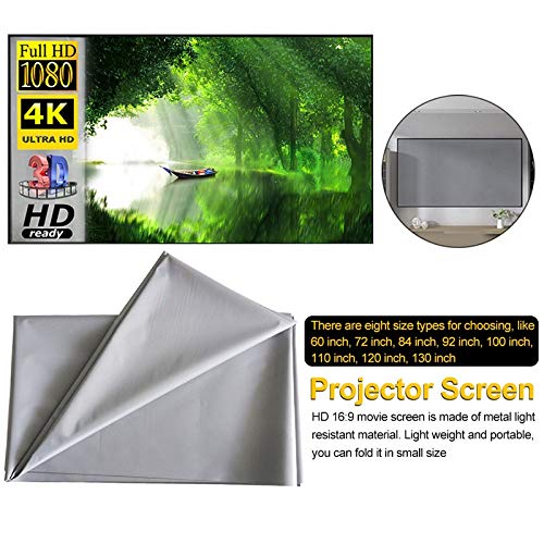 KXDTZ 72/84/ 100/120 Inch Projector Reflective Fabric Cloth for DLP Projector Screen (Size : 100 inch)