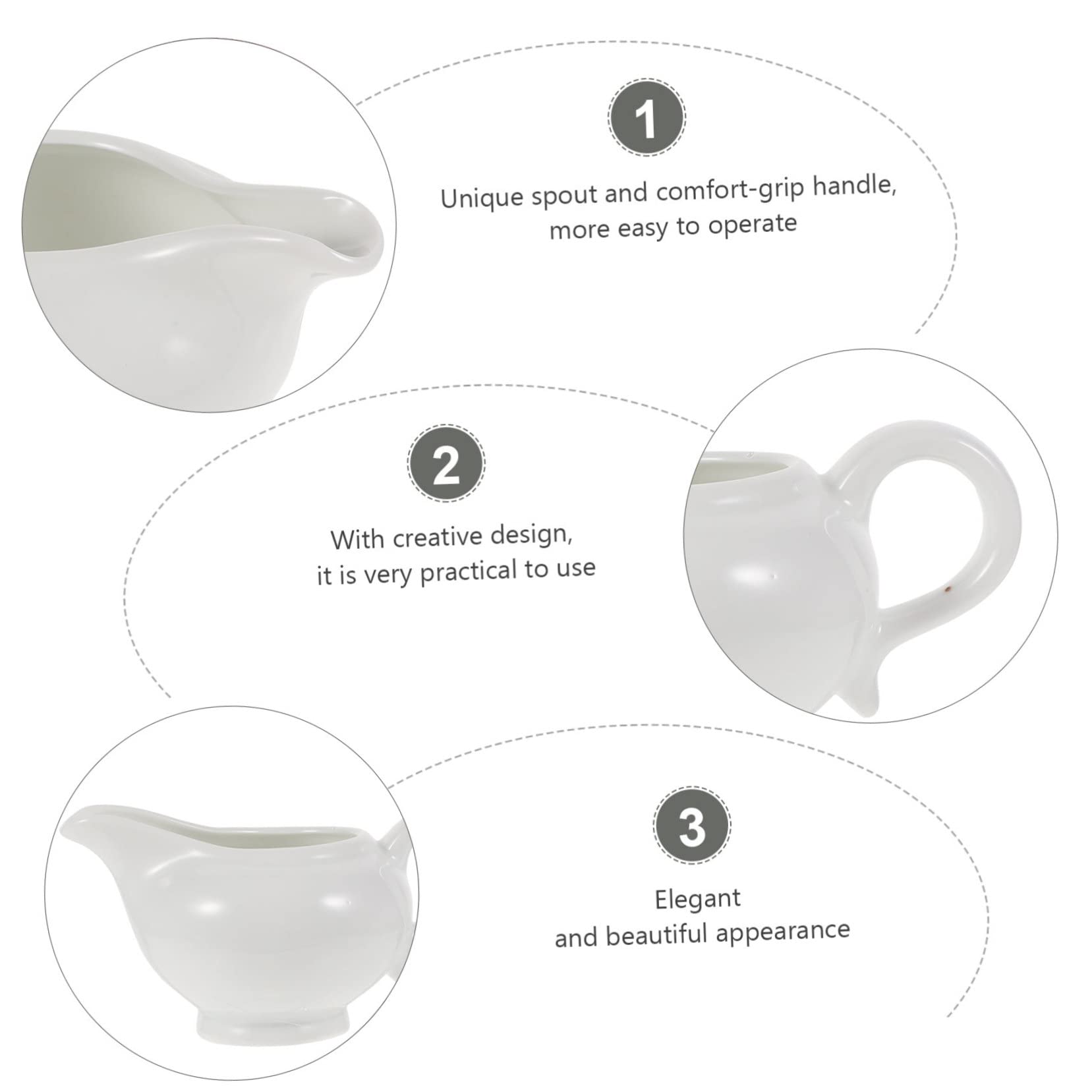 Luxshiny 3pc Sauce Bucket Cooking Cup Ceramic Milk Pitcher Ceramic Creamer Jug Syrup Pitcher Milk Creamer Jug Fruit Tray Ramekin Dipping Sauce Cup Coffee Cup Sauces Ceramics Honey Sauce Pot