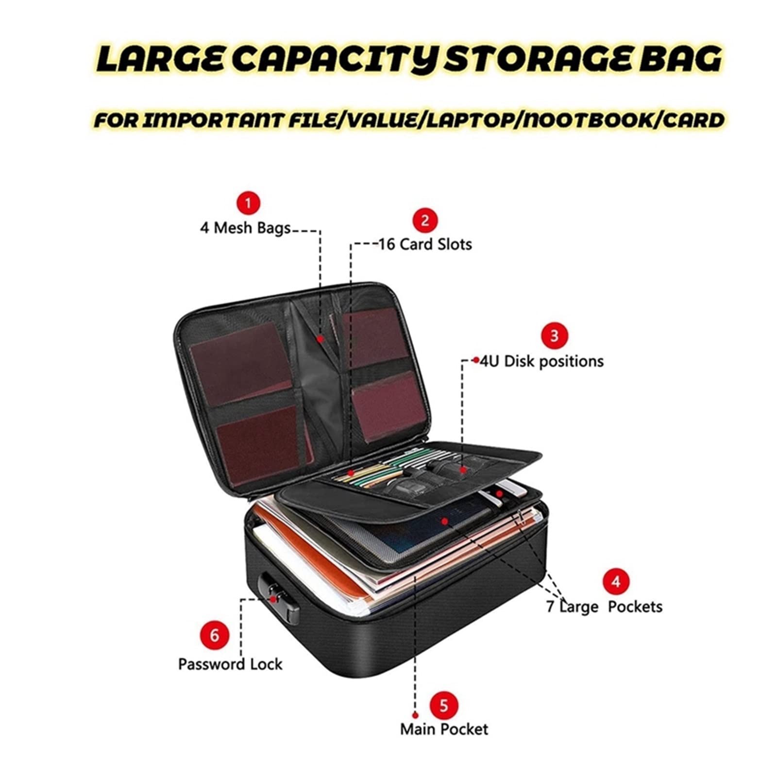 PRVDV Moving Boxes Medium Fireproof File Organizer Bags,Fireproof and Waterproof Document Box with Money Bag, Fireproof Safe Bag with Lock