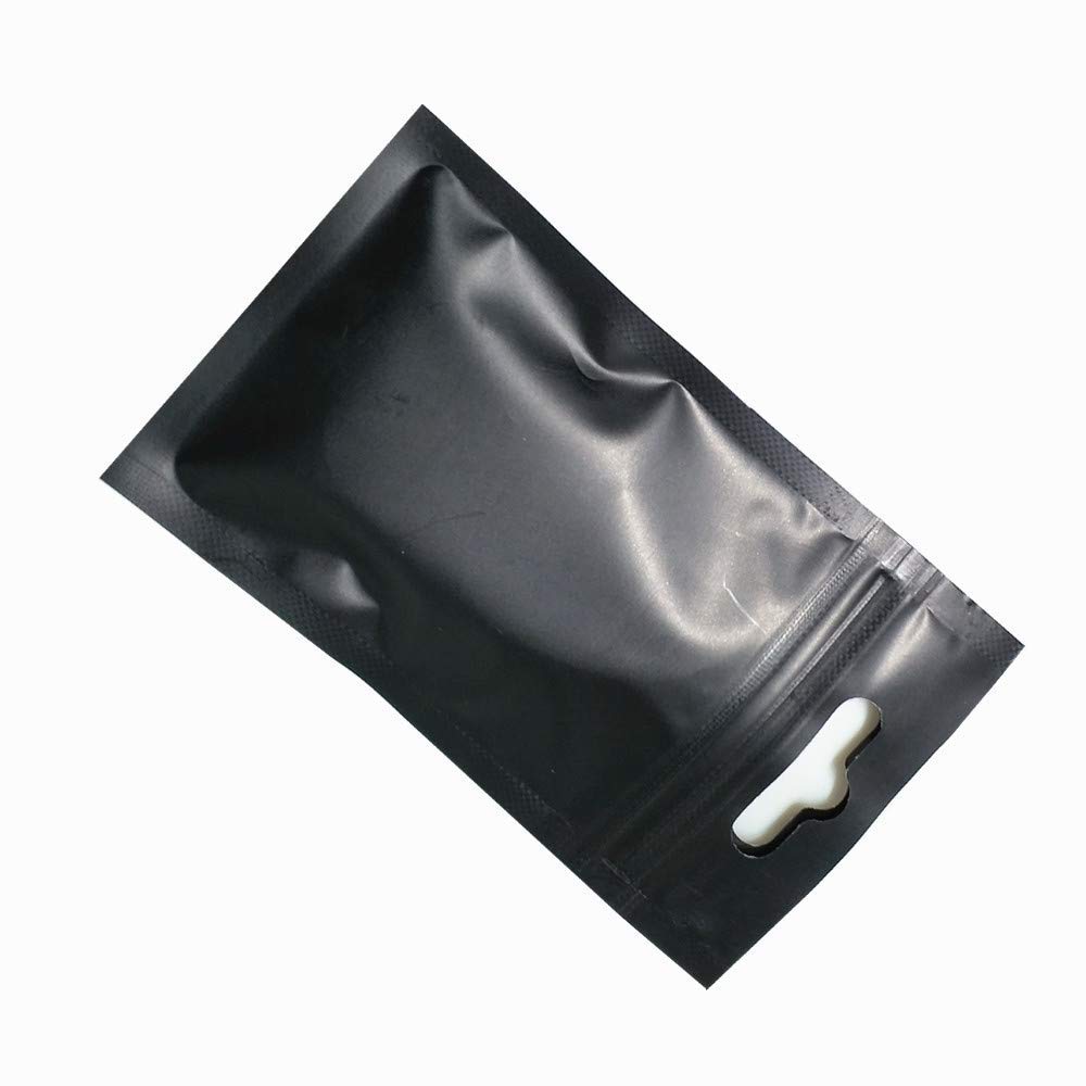 PABCK 100 Pieces Resealable Airtight Matte Window Zipper Lock Bags with Euro Hang Hole 2.3x3.9 inch(Inside Size 1.9x2.5inch) for Zip Food Storage Lock Pouch