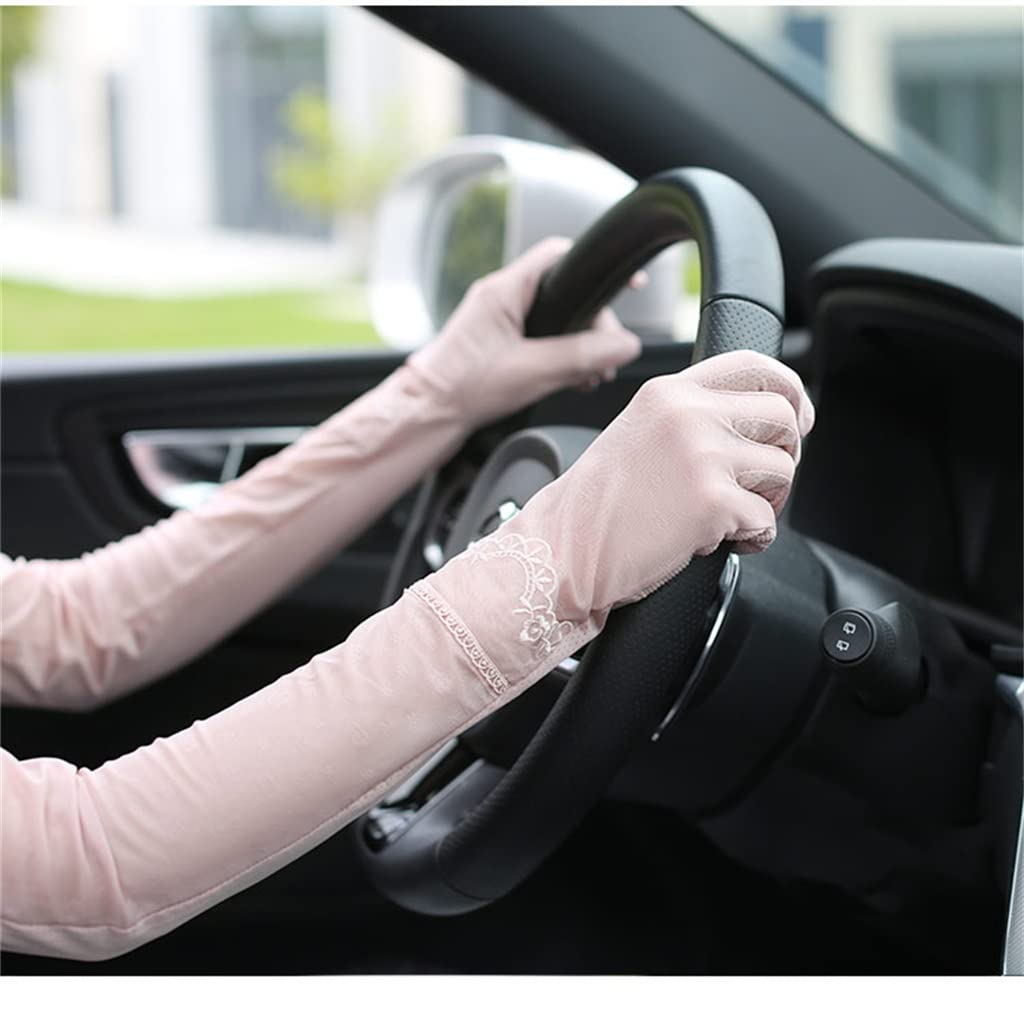 N/A Summer Ladies Lace Ice Silk Gloves Thin Cycling Driving Arm Guards Long Ice Silk Sleeves (Color : C, Size : 55 * 17 * 25cm)
