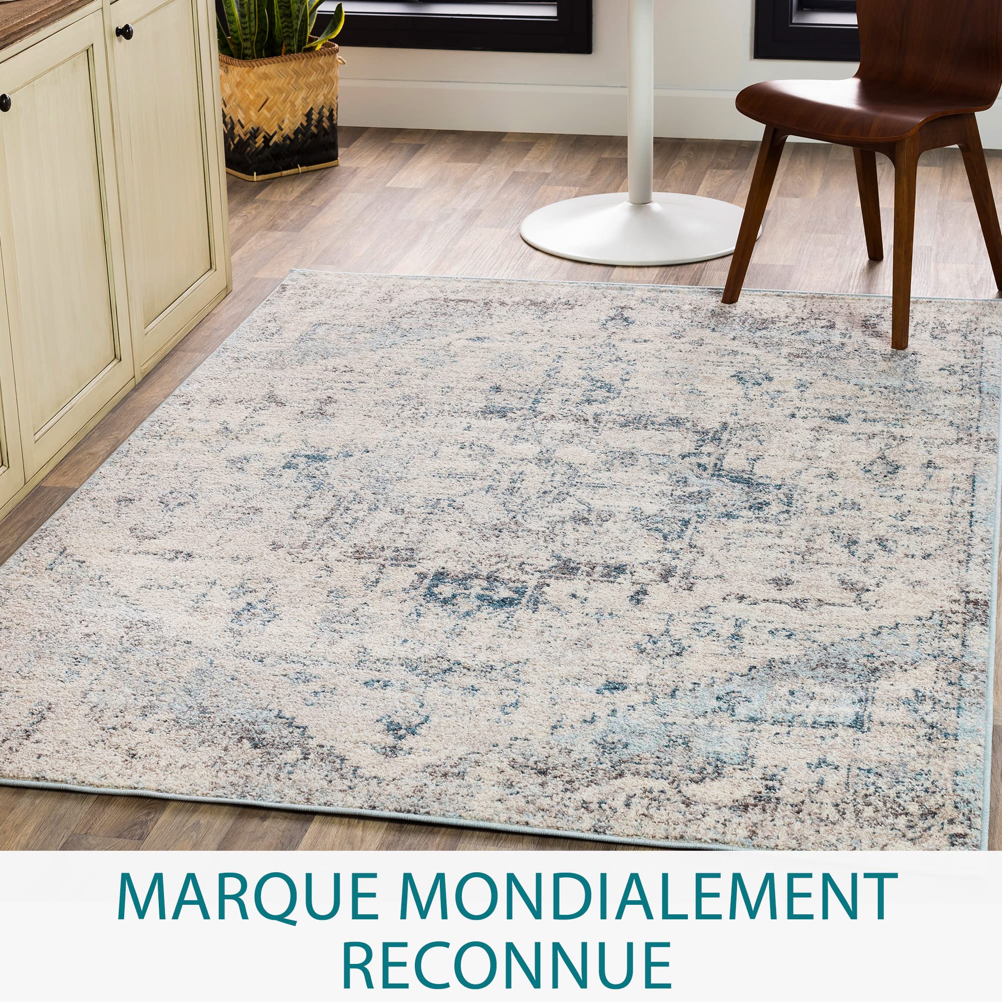 Livabliss Eydis Area Rug, 6 ft 7 in x 9 ft, Pale Blue