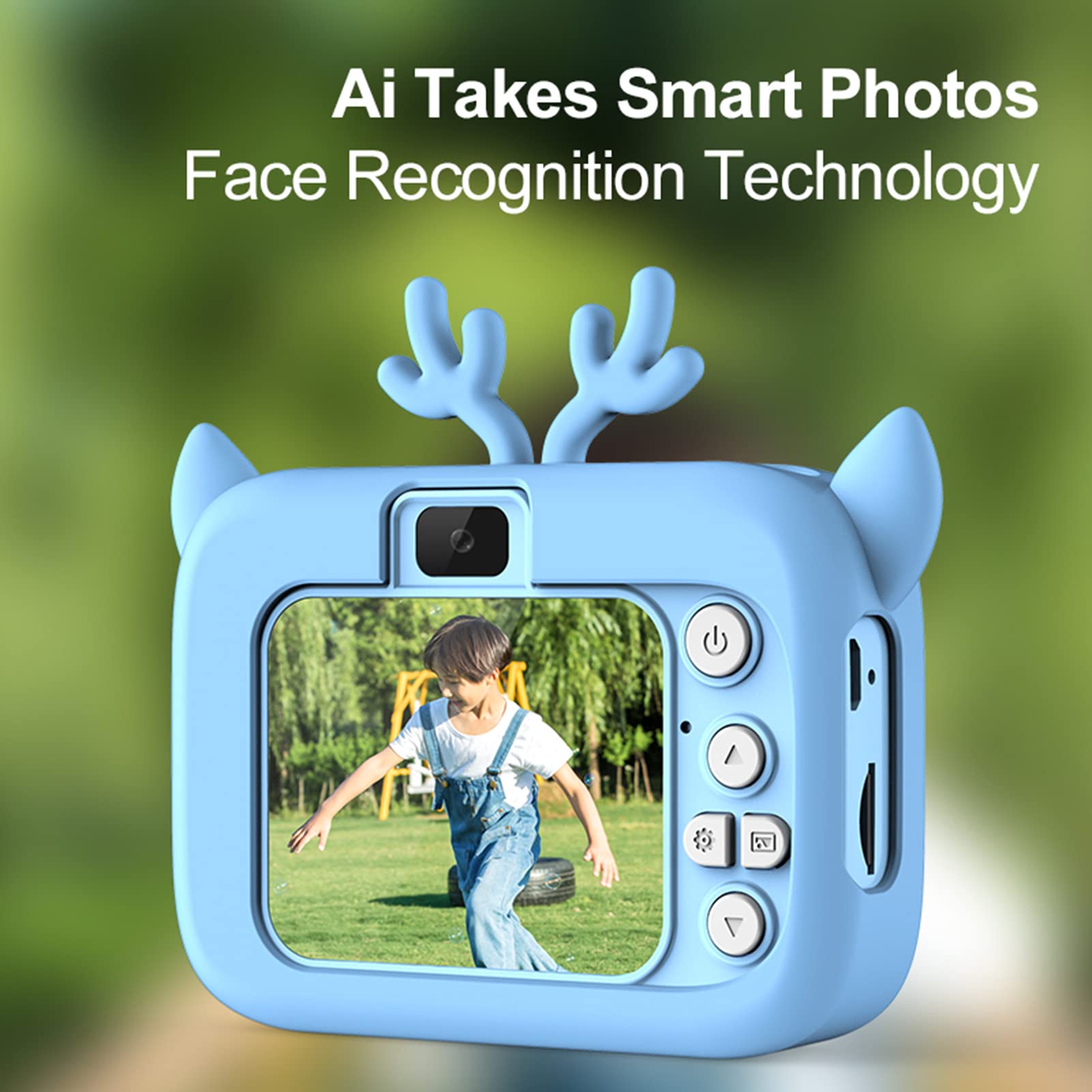 mewmewcat Digital camera1080P Mini Cartoon Digital Camera Digital Video Camera for Dual Lens 2.0 Inch IPS Screen Built-in Battery Cute Photo Frames Interesting Games with N