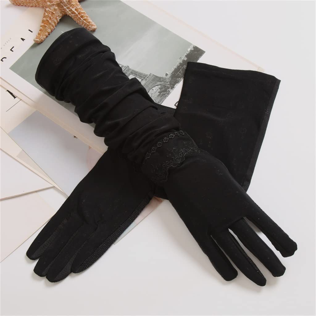 N/A Summer Ladies Lace Ice Silk Gloves Thin Cycling Driving Arm Guards Long Ice Silk Sleeves (Color : C, Size : 55 * 17 * 25cm)