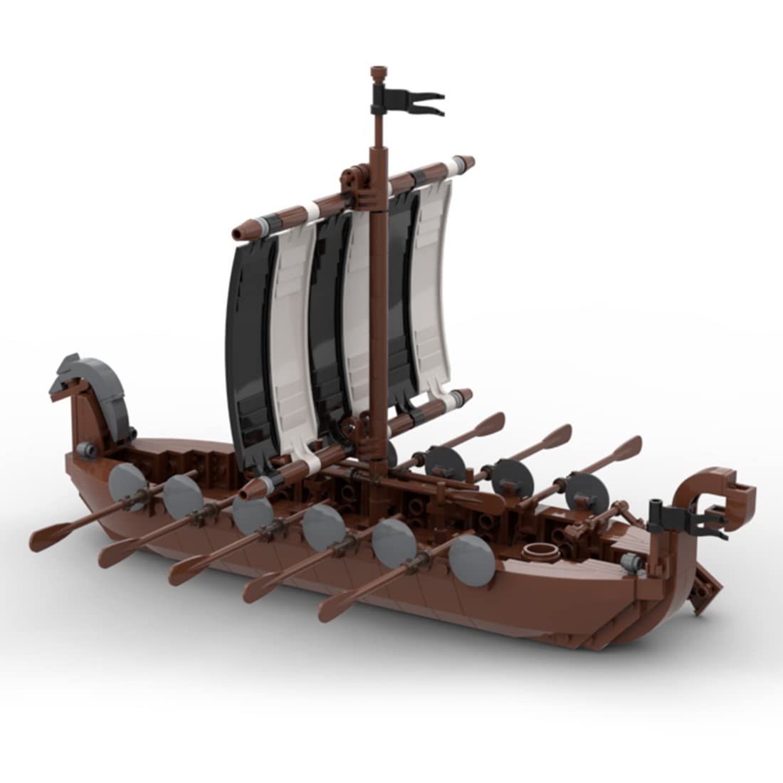 RuiyiF 319PCS Longship Model Medieval Military Theme Building Blocks Set DIY Toys MOC-122614