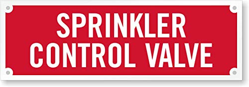SmartSign - SE-5032-ERE-REF-2x6 "Sprinkler Control Valve" Tag | 2" x 6" Engineer Grade Reflective White on Red