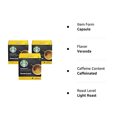 Nescafe Dolce Gusto Starbucks Americano Veranda Blend x 3 Boxes (36 Capsules) 36 Drinks