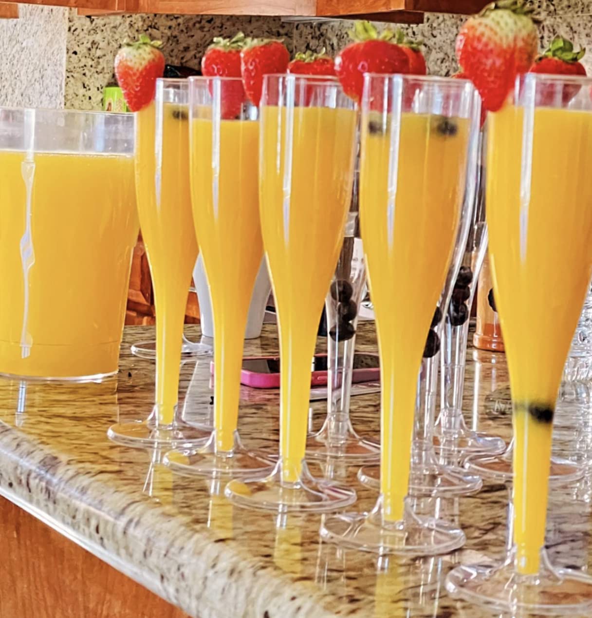 Oojami 30 pc Clear Plastic Classicware Glass Like Champagne Wedding Parties Toasting Flutes