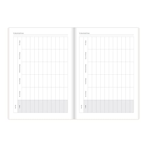 Letts of London Inspire Academic Weekly/Monthly Planner, August 2023 to July 2024, Week-to-View, Sewn Binding, Multilingual, A5 Size, 8.25" x 5.875", White (C031386-24)
