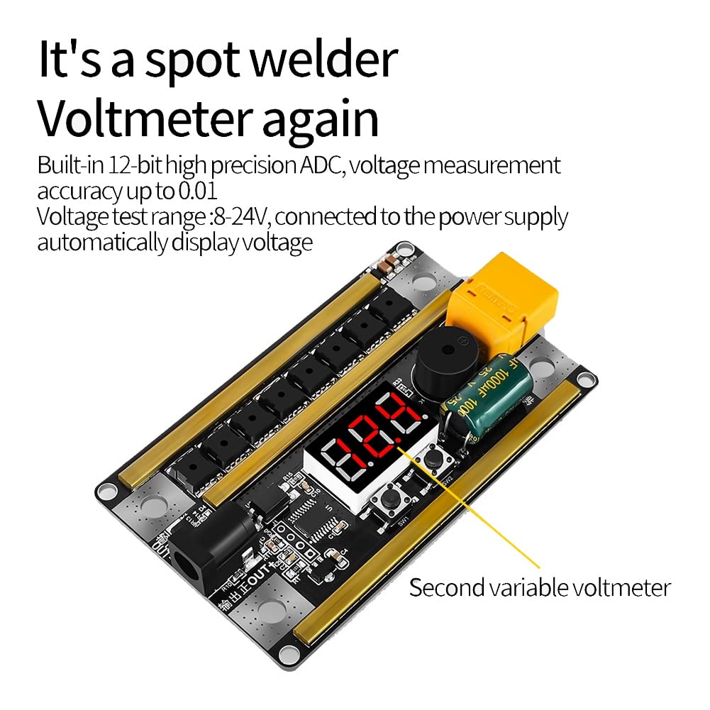 pizarra GX591 99 Gear Intelligent Spot Welder New 8V-24V 0.1-0.2Mm 2400A MAX Portable 18650 Lithium Battery Spot Welder DIY Kit