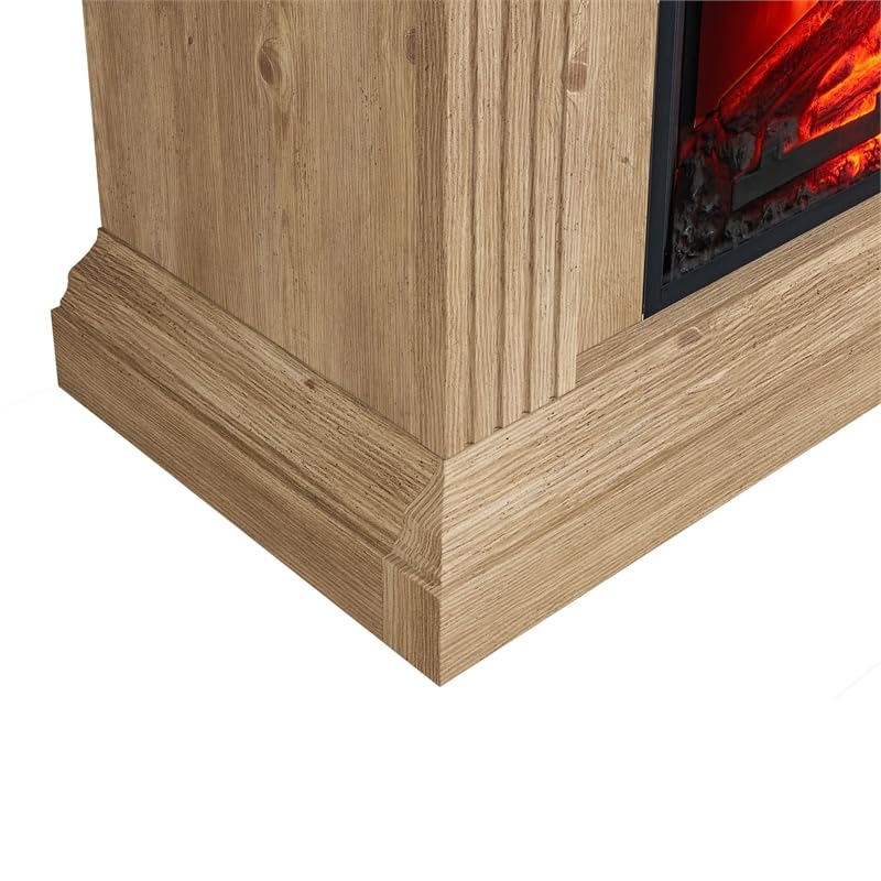LIVILAND Cozy 32" Freestanding Electric Fireplace - Tuscan Walnut