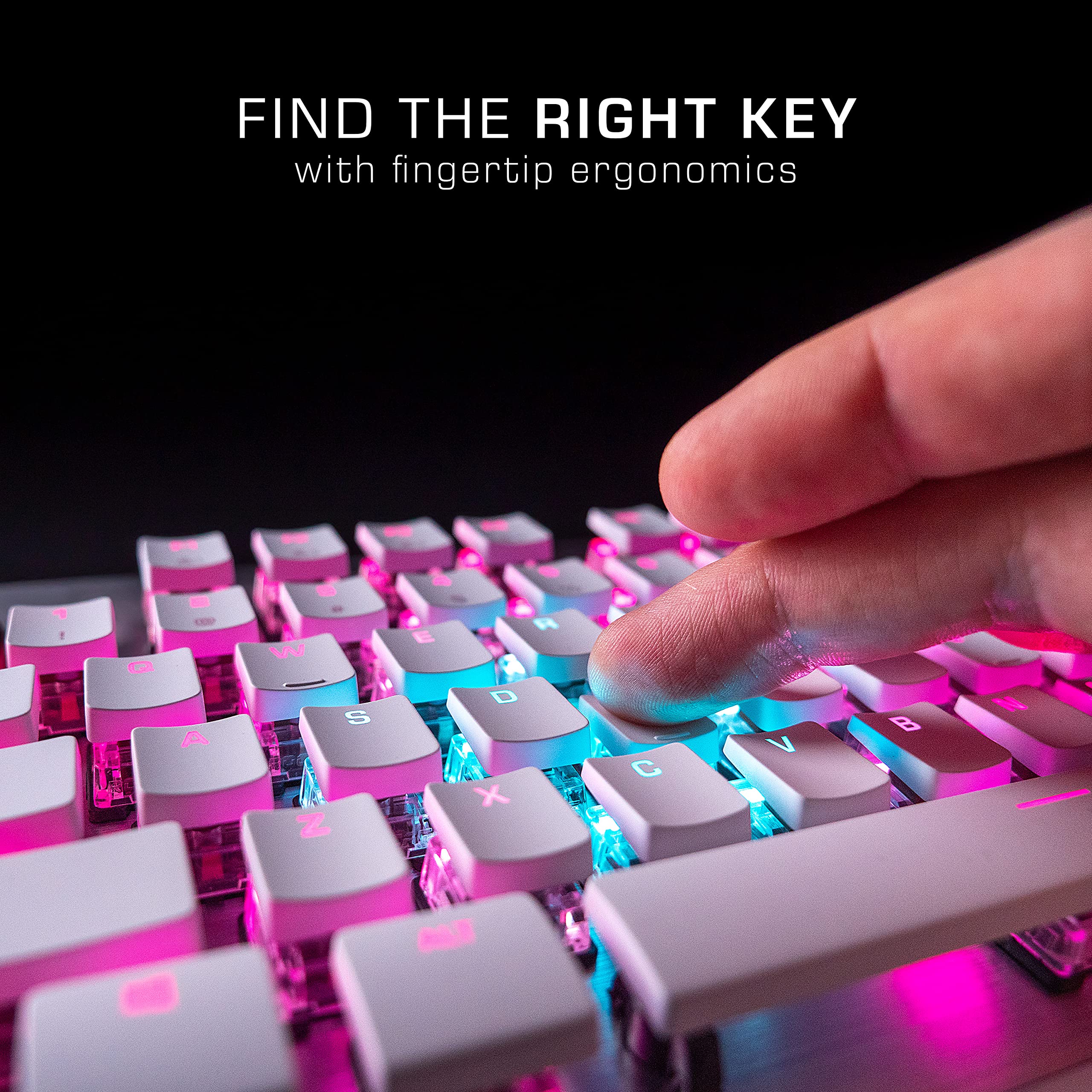 ROCCAT Vulcan TKL Pro PC Gaming Keyboard, Linear Optical Titan Switch, AIMO RGB Lighting, Tenkeyless Mechanical Feel Speed Keystroke, White & Kone Pro PC Gaming Mouse, White