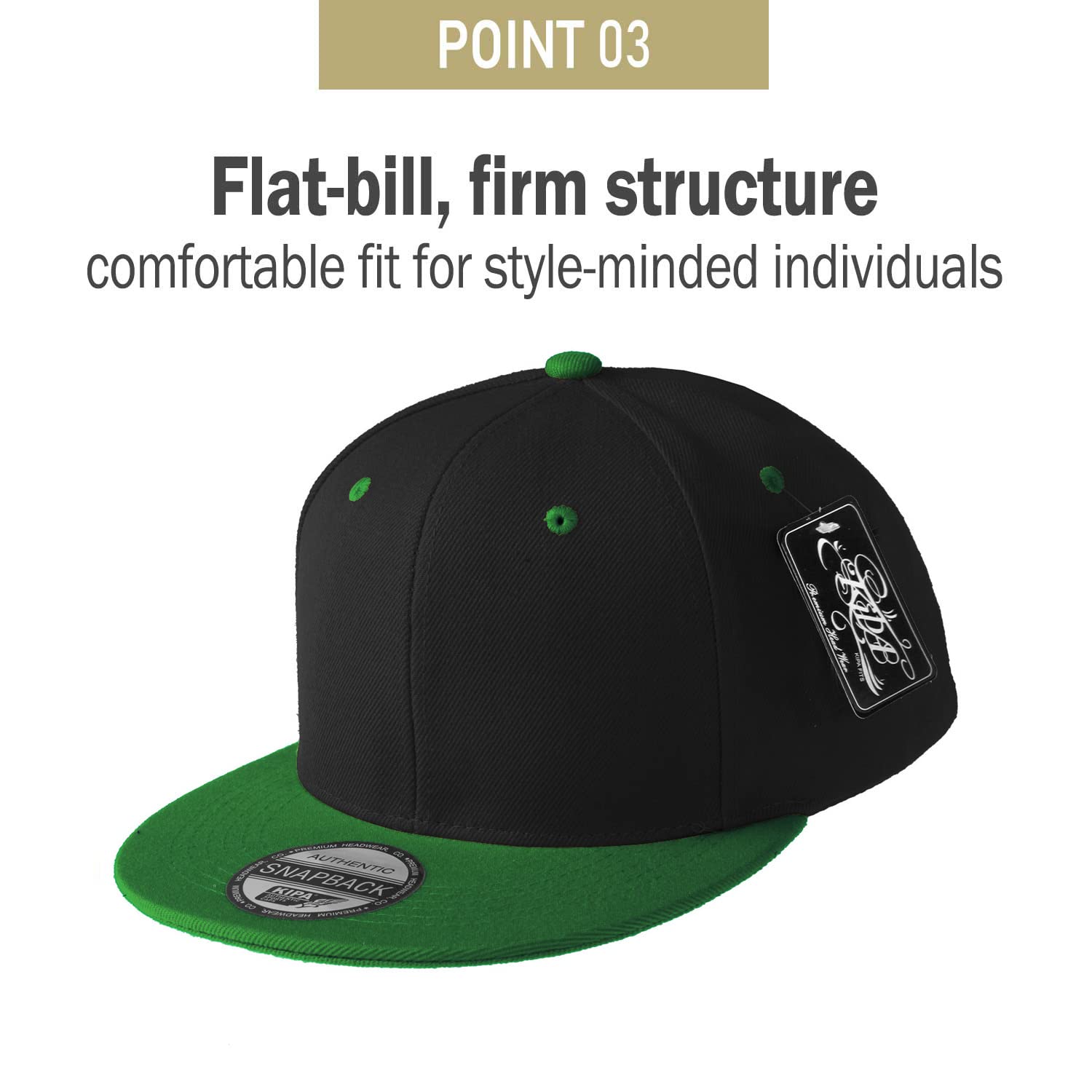 PLAIN GEAR Classic Flat Bill Hats for Men & Women Snapback Brim Hat - Blank Snap Back Two-Tone Color with Snap Closure (CAMO/Black)