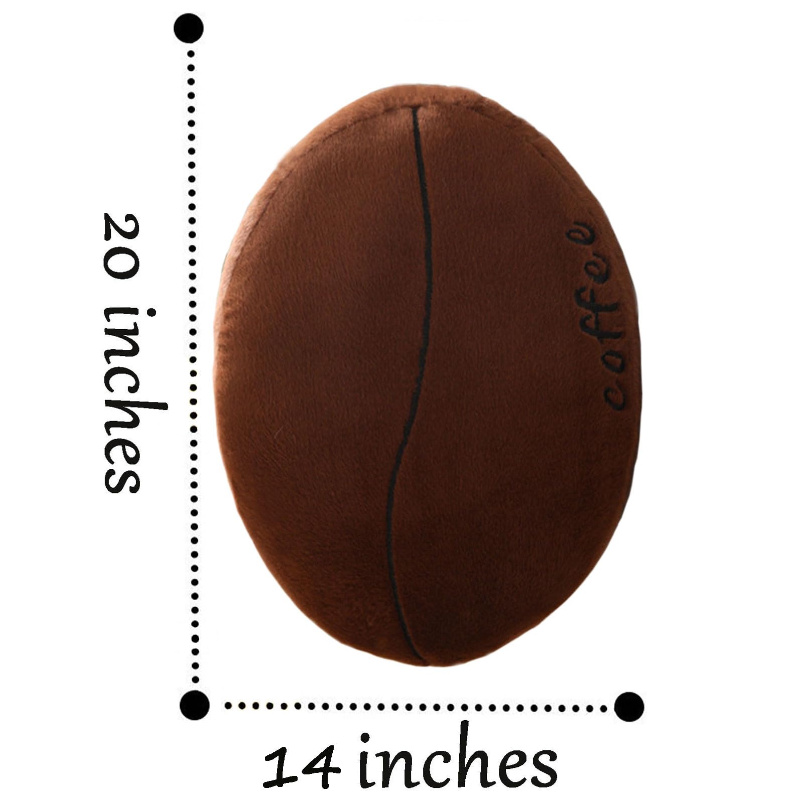 TZMAPU Coffee Bean Plush Pillow, Cute Stuffed Coffee Bean Sofa Cushion, Fruits Doll Toy, Cozy Pillow for Sofa, Office, Cushion, Lounge, Gifts for Kids and Adults(Coffee Color,20inch)
