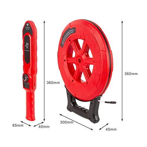Pipe Locators, 30M/100Ft Pipe Blockage Detector, Handheld Waterproof Sensitivity Adjustable Wall Scanner, Pipeline Blocking Clogging Scanner for PVC Metal Water Pipes (40M)