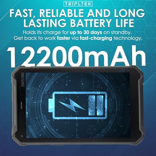 TRIPLTEK 8" PRO (4G LTE, 256GB) Ultra Bright 1200 nits, 8GB RAM, Android 10, Long Battery Life 12200mAh, Rugged Military Construction, Waterproof IP68, Brightest Tablet/Phone on The Market