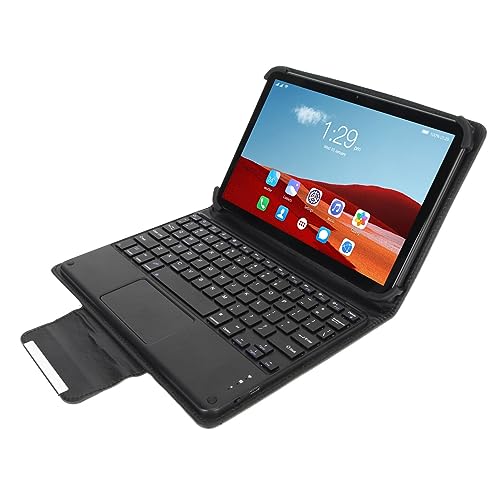 Luqeeg Tablet PC, Octa Core Processor Black 10.1 Inch 2 in 1 Tablet Clear Dual Speakers 8GB RAM 256GB ROM Night Reading Mode with Keyboard for Travel (US Plug)