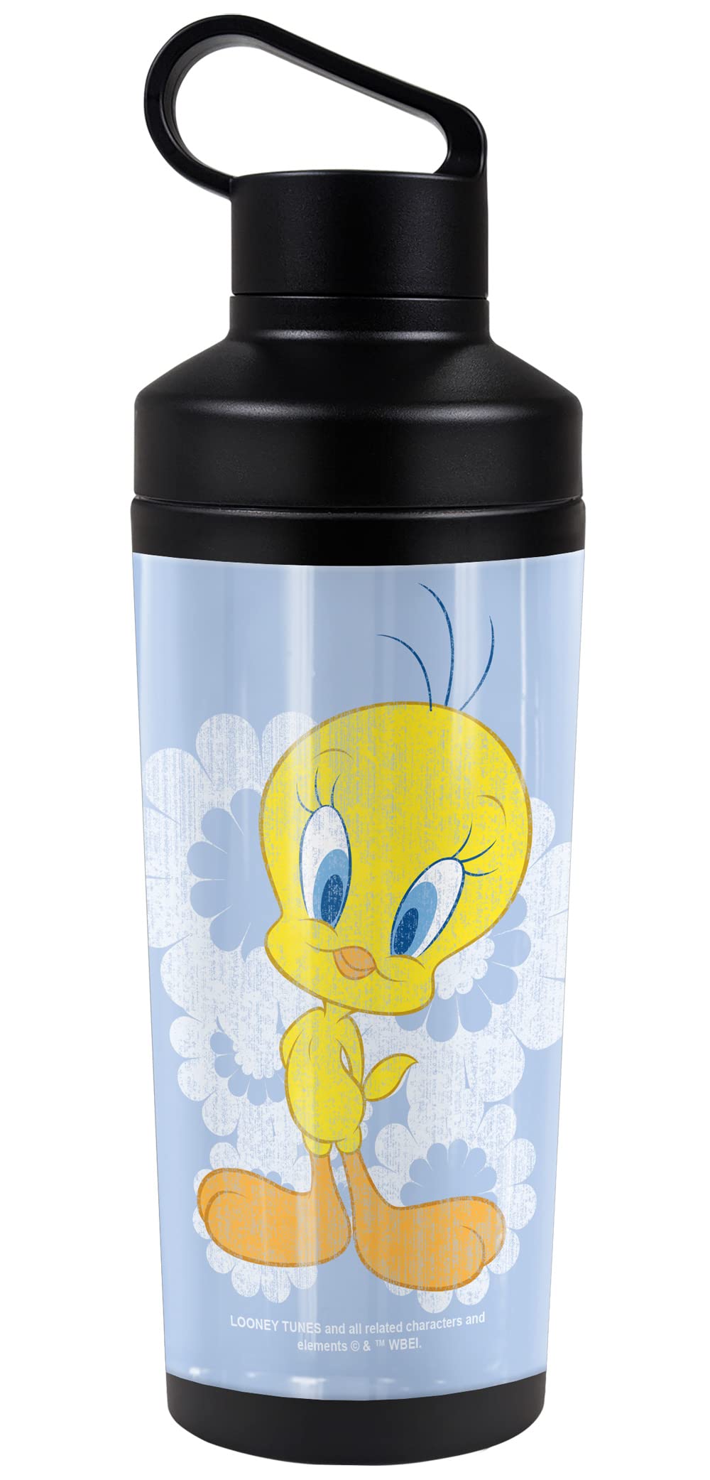 Looney Tunes OFFICIAL Retro Tweety 18 oz Insulated Water Bottle, Leak Resistant, Vacuum Insulated Stainless Steel with 2-in-1 Loop Cap