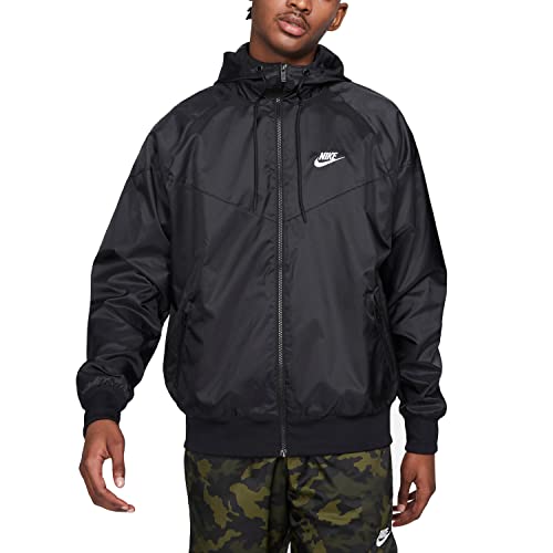 Nike mens Sportswear Windrunner Hooded Windbreaker Coat, Black, XX-Large